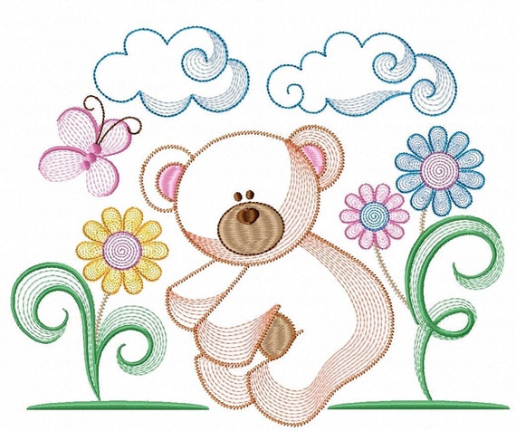 Teddy Bear Baby Kids Embroidery Design File Machine Embroidery - Etsy