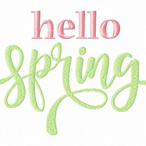 Hello Spring Machine Embroidery Design 4 Sizes Instant | Etsy