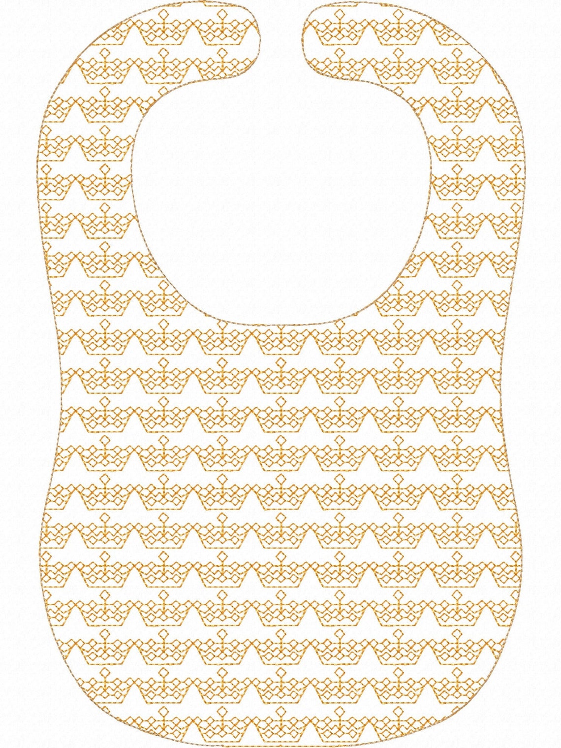 In the Hoop Baby Bib Princess Crowns Embroidery Design File Pattern 3 ...