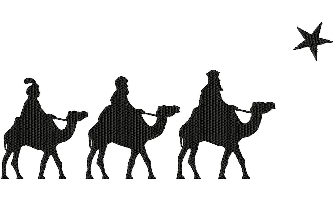 Merry Christmas Three Kings Embroidery Design File .vip .vp3 .hus .pes ...