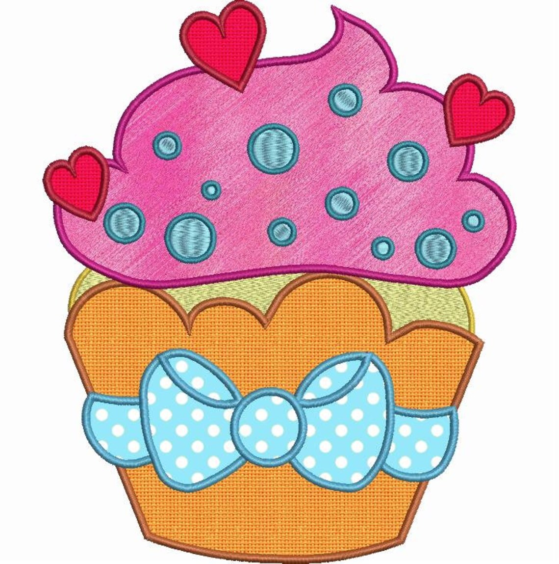 Cupcake Applique Embroidery Design File .vip .vp3 .hus .pes .pec .jef ...