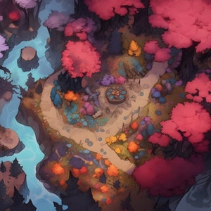 Digital Dnd Battle Map Feywild Art Print Dungeons and Dragons Forest ...