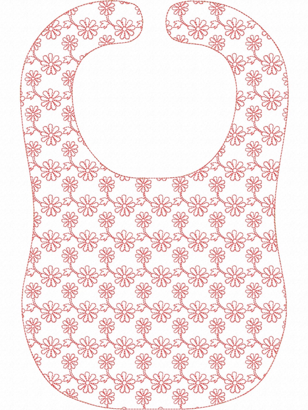In the Hoop Baby Bib Floral Flowers Embroidery Design File Pattern 3 ...