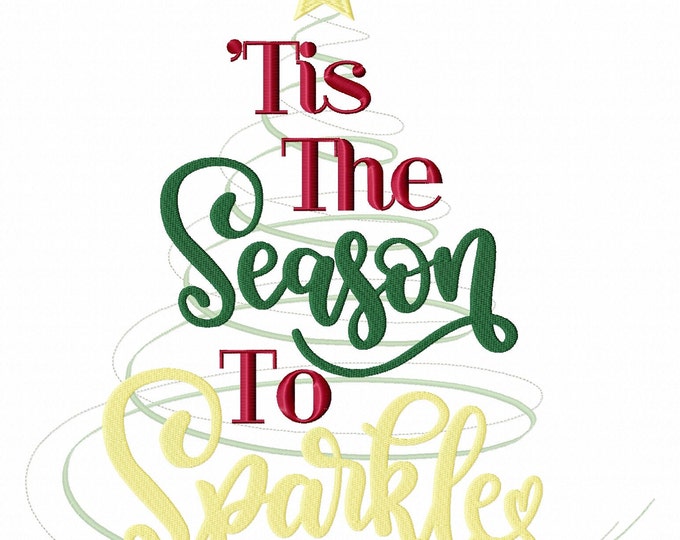Merry Christmas Tree Holidays Embroidery Design File Pattern Machine ...