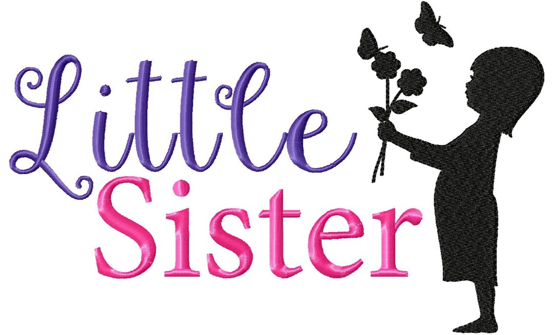 Little Sister Embroidery Design File .vip .vp3 .hus .pes .pec .jef .sew ...