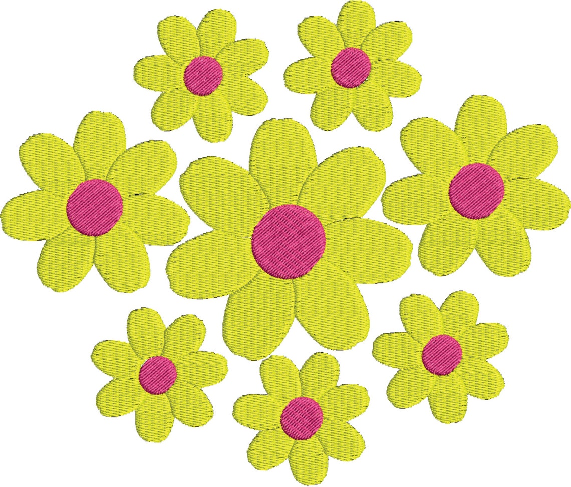 Daisy Daisies Flowers Face Mask Embroidery Design File .jef .pes .dst ...