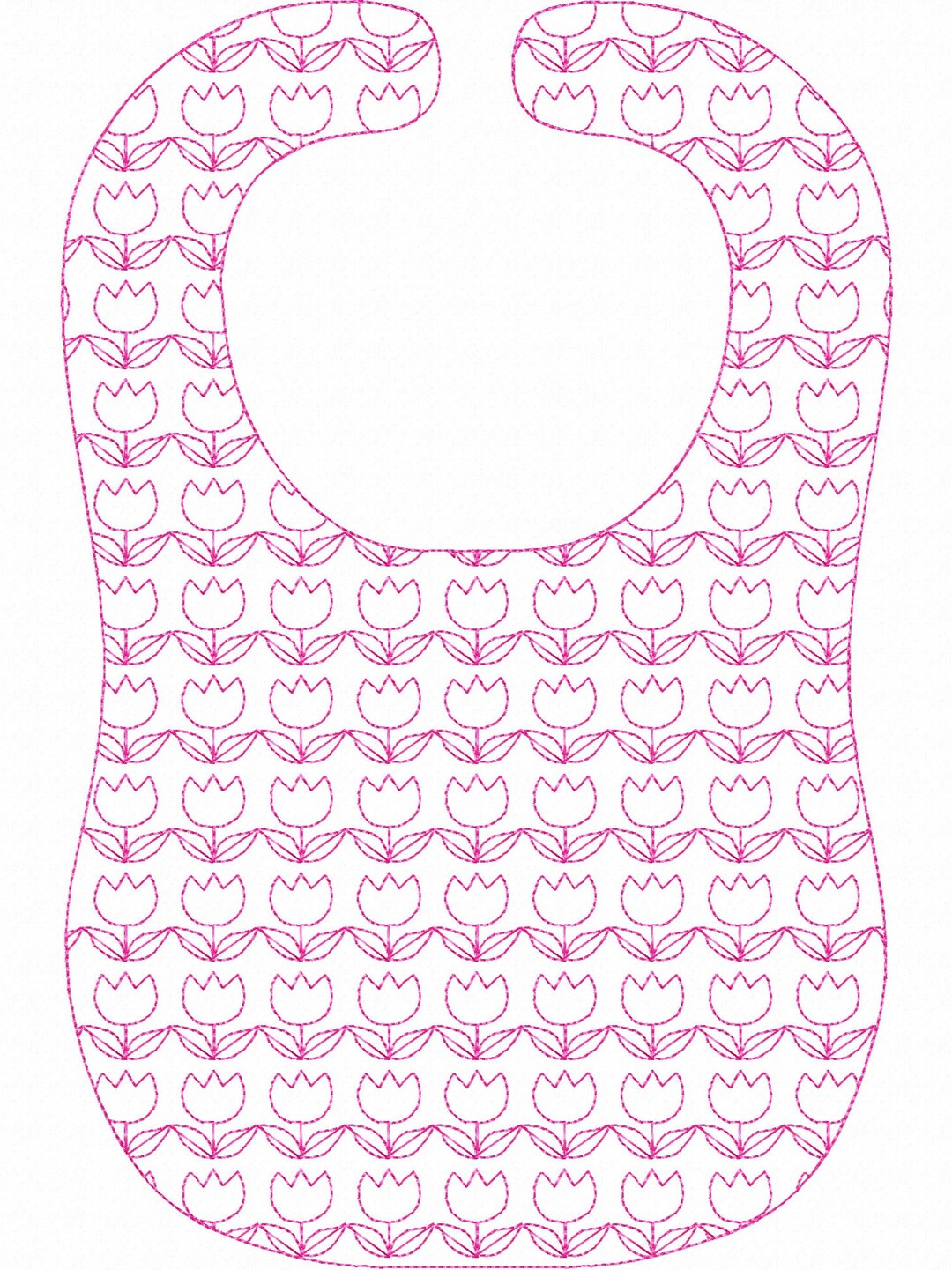 In the Hoop Baby Bib Floral Embroidery Design File Pattern 3 Sizes Also ...
