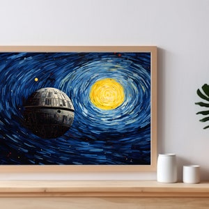 Death Starry Night Fan Art Print Wall Art Home Decor Poster Geek Nerd Computer Gaming Room Van ...