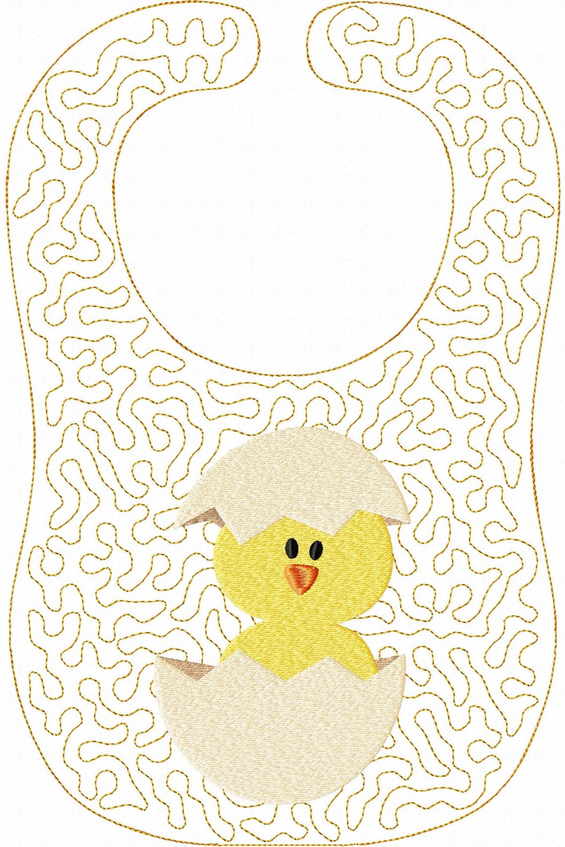In the Hoop Baby Bib Duck Embroidery Design File Pattern 3 | Etsy