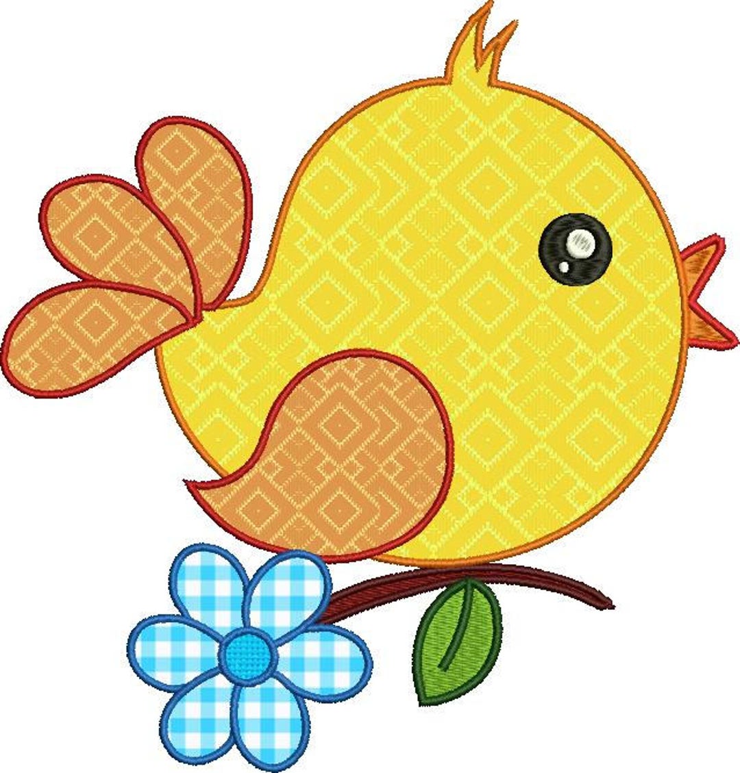Bird Applique Embroidery Design File .vip .vp3 .hus .pes .pec .jef .sew ...