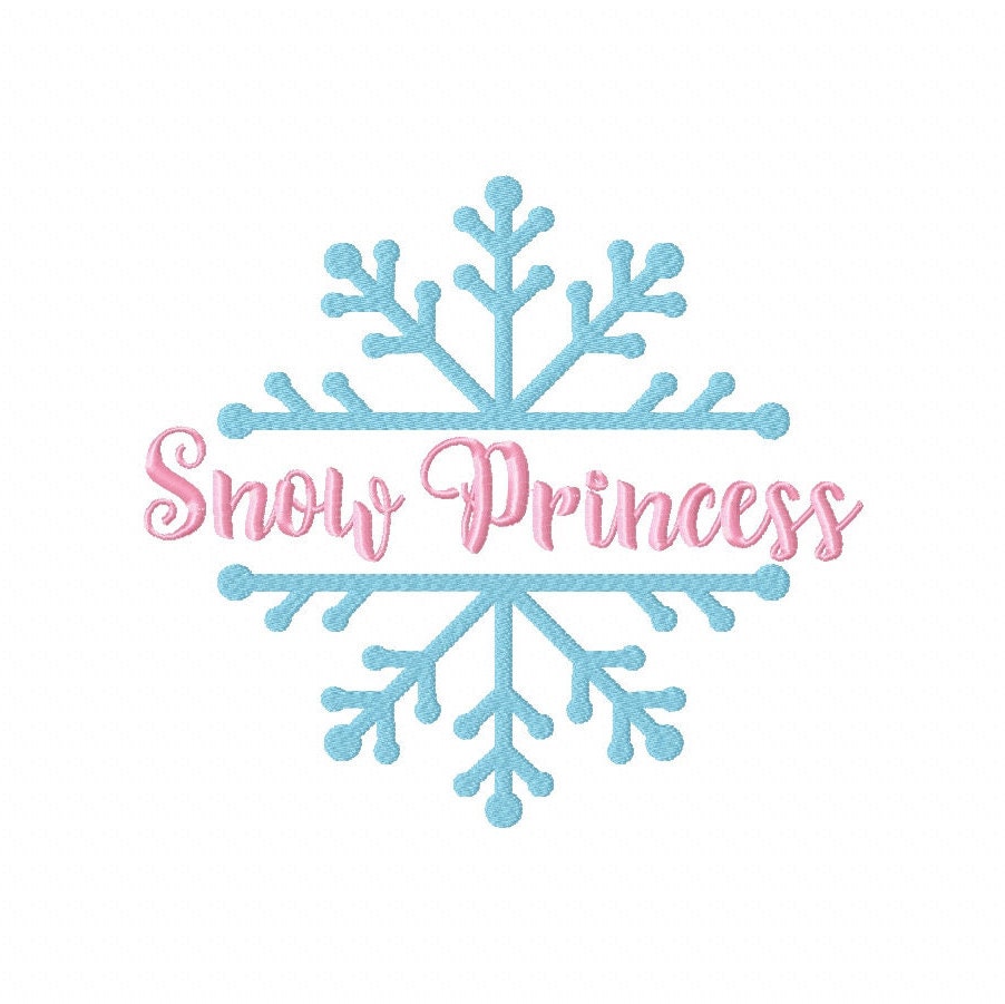 Snow Princess Merry Christmas Holidays Embroidery Design File | Etsy