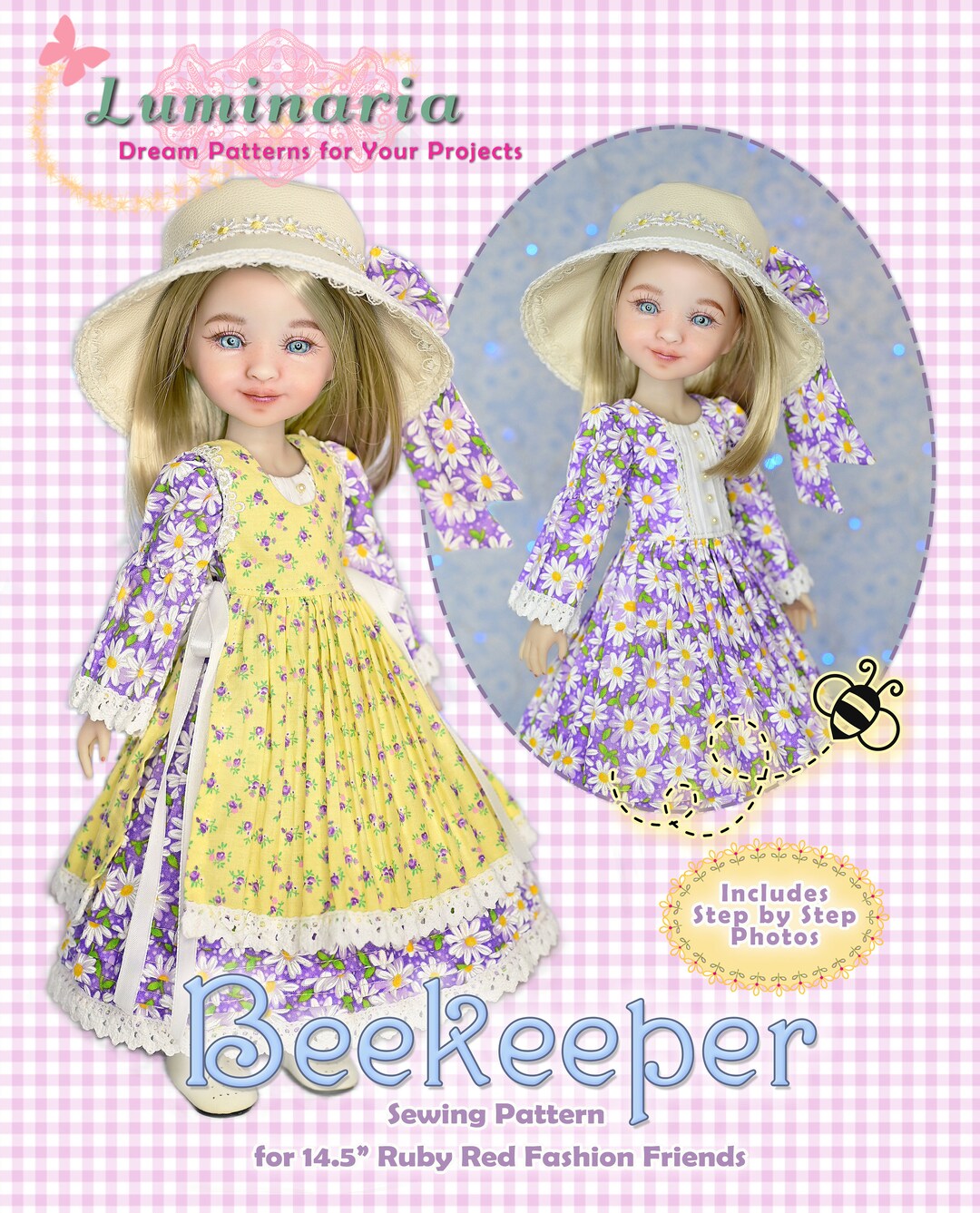PDF Doll Clothes Dress Pattern Fits 14 Wellie Wishers Dolls American ...