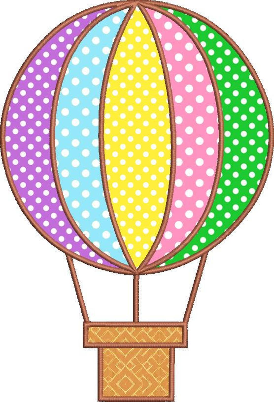 Hot Air Balloon Applique Embroidery Design File .vip .vp3 .hus .pes ...