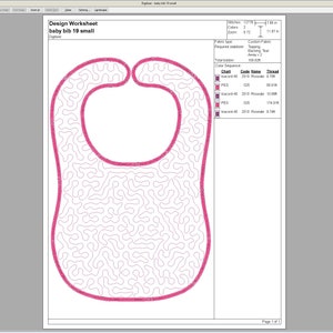 In the Hoop Baby Bib Stipple Embroidery Design File Pattern 3 Sizes ...