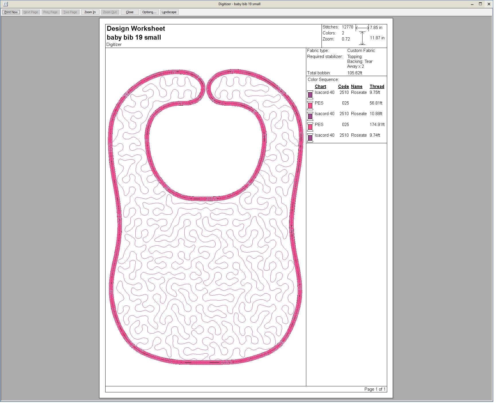 In the Hoop Baby Bib Stipple Embroidery Design File Pattern 3 Sizes ...