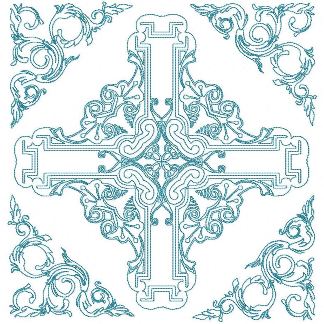 Heirloom Block Quilt Embroidery Design File .vip .vp3 .hus .pes .pec ...