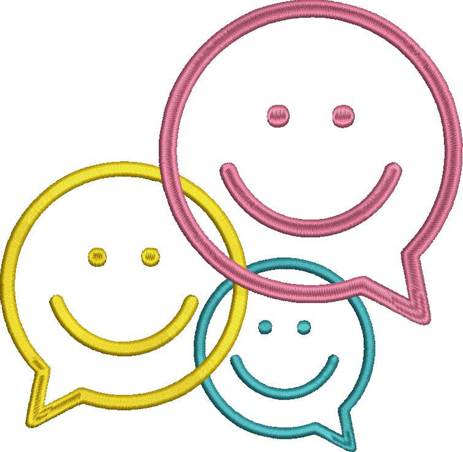 Smile Face Mask Embroidery Design Files 3 Sizes Pattern | Etsy