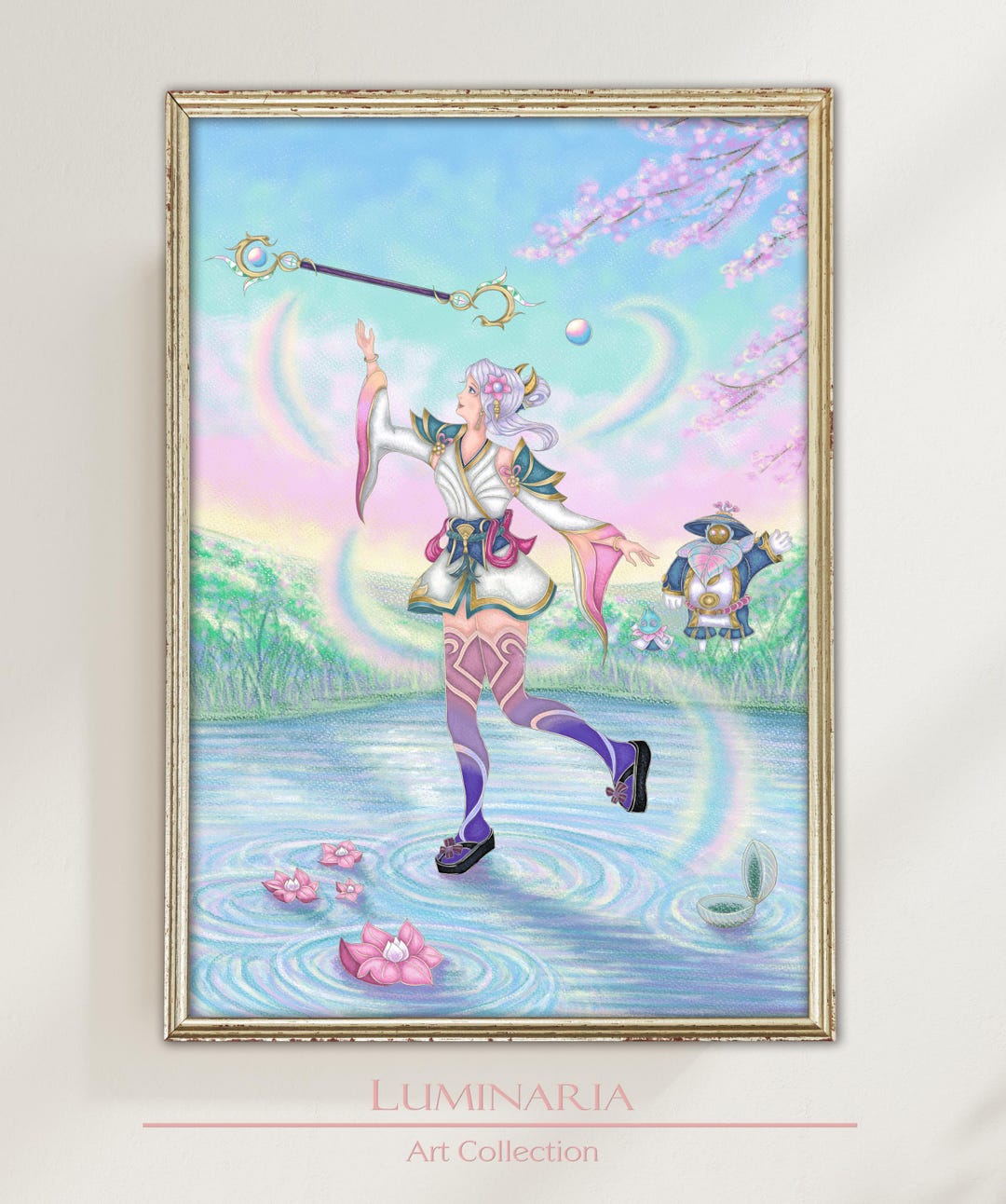 Spirit Blossom Lux League Fan Art Print Hand Drawn Gamer Gift Room Wall ...