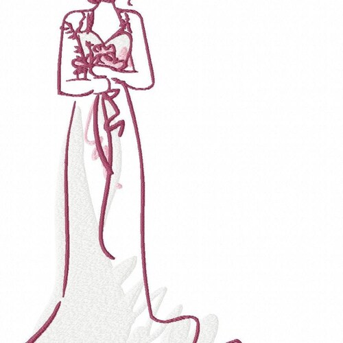 Bride and Groom Wedding Embroidery Design File Machine - Etsy