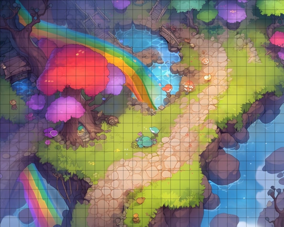 Digital Dnd Battle Map Feywild Art Print Dungeons and Dragons Forest ...