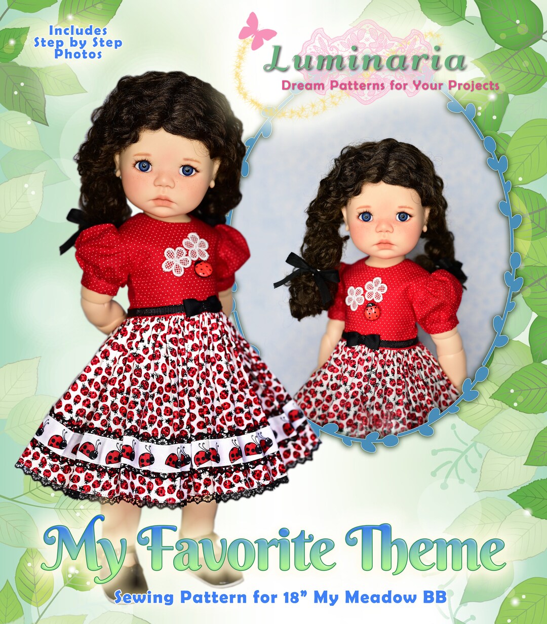 PDF Doll Clothes Pattern Fits 18 My Meadow BB Saffi & Bailey Chubby 1/4 ...