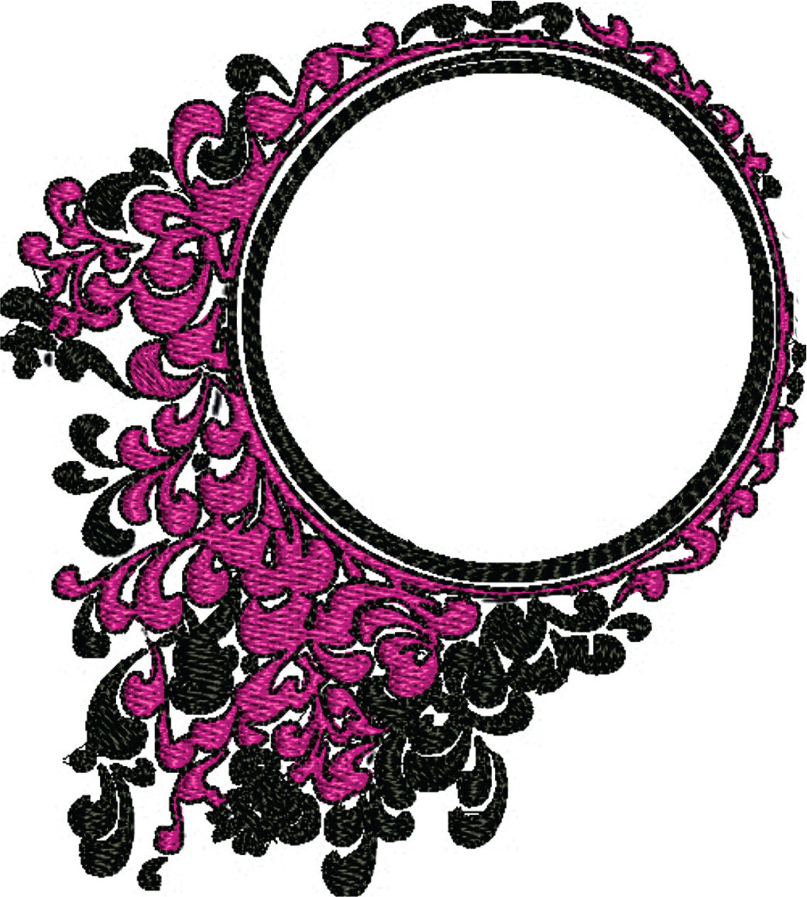 Decorative Floral Frame Machine Embroidery File Design | Etsy