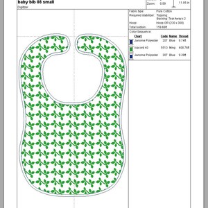 In the Hoop Baby Bib Floral Embroidery Design File Pattern 3 Sizes Also ...