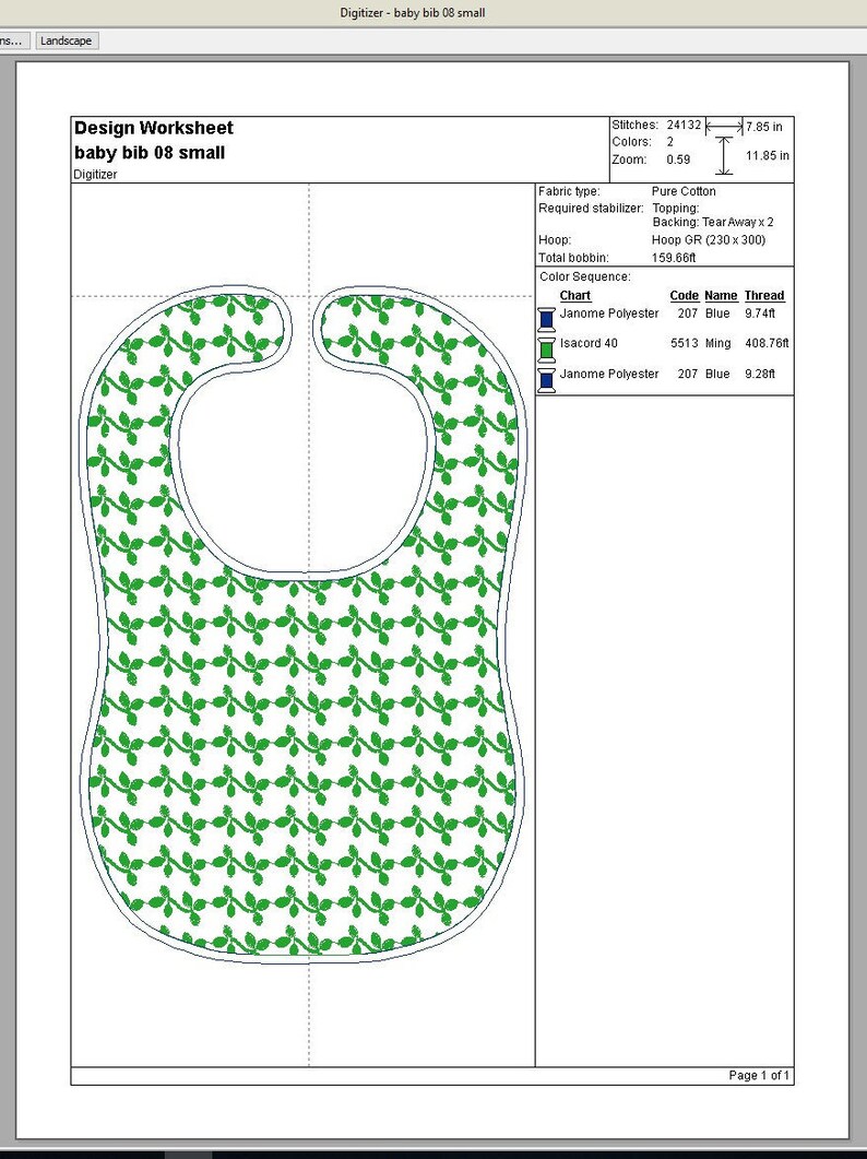 In the Hoop Baby Bib Floral Embroidery Design File Pattern 3 - Etsy