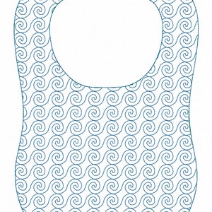 In the Hoop Baby Bib Waves Embroidery Design File Pattern 3 Sizes Also ...