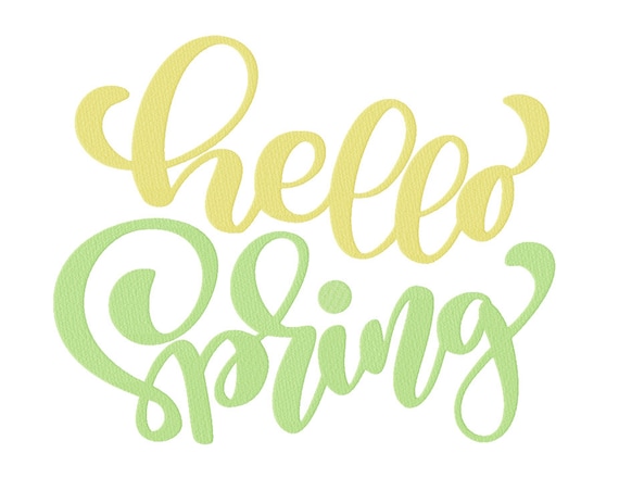 Hello Welcome Spring Embroidery Design File Machine Embroidery | Etsy