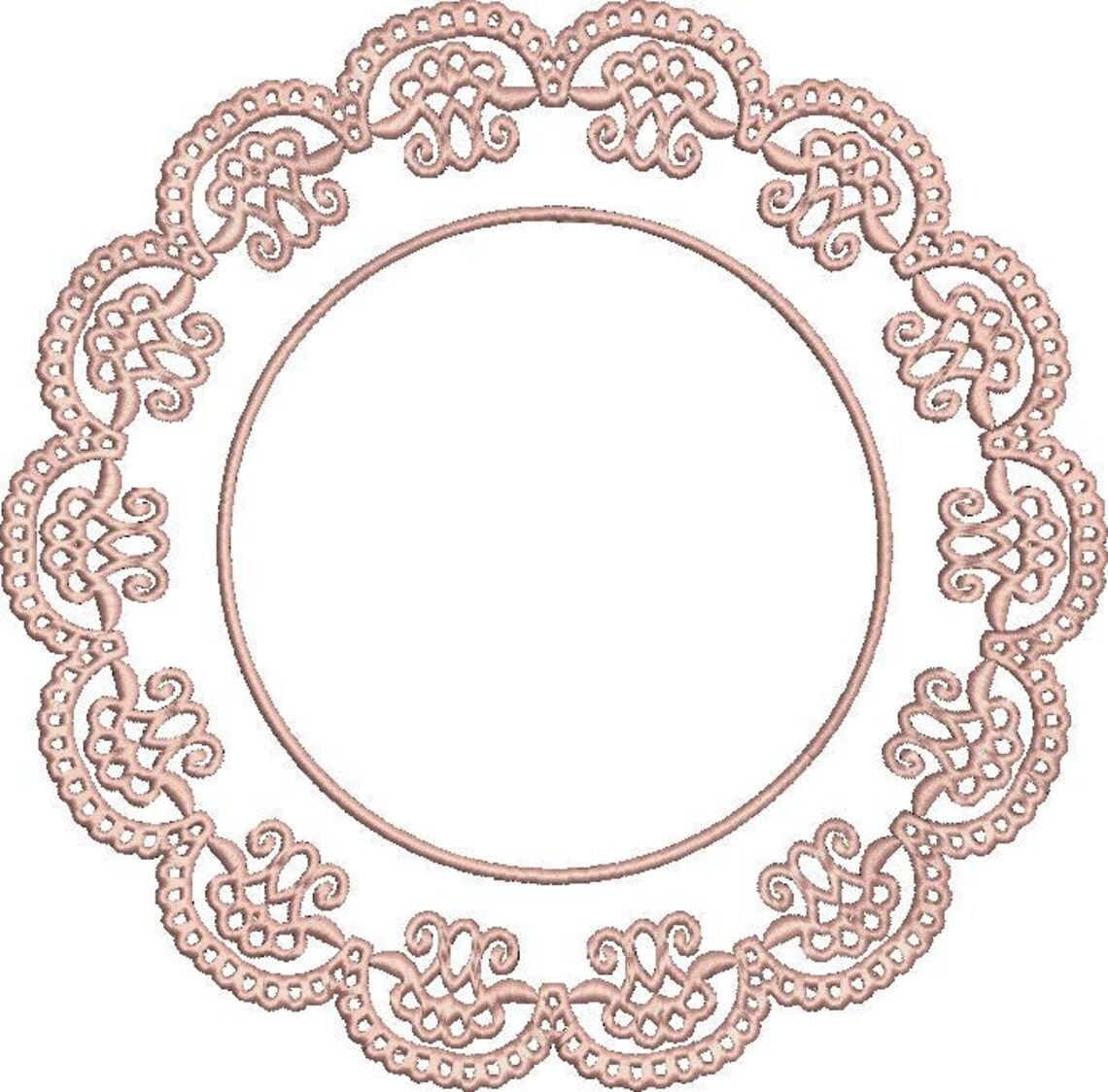 Round Lace Frame Embroidery Design File .vip .vp3 .hus .pes | Etsy