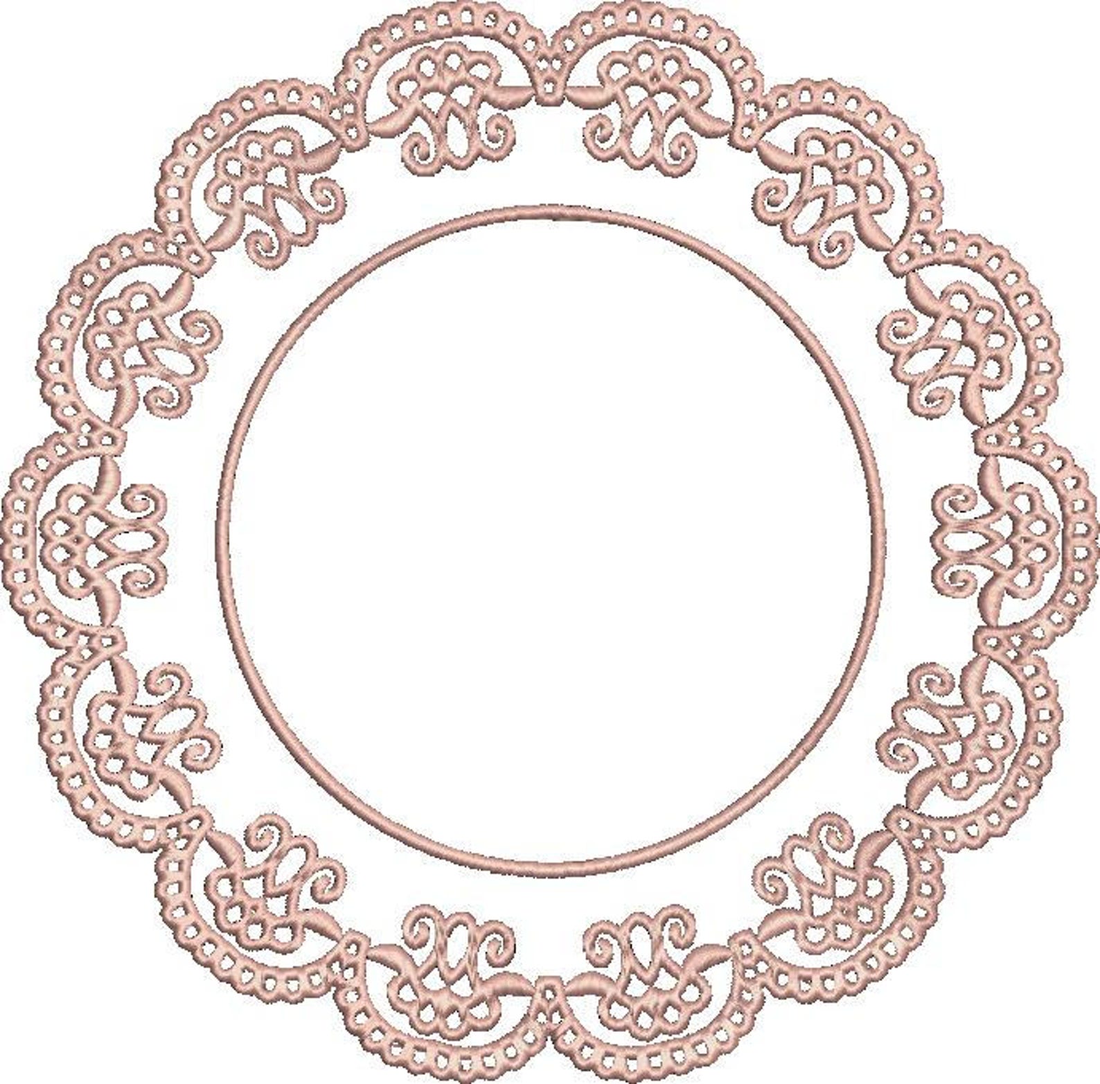 Round Lace Frame Embroidery Design File .vip .vp3 .hus .pes | Etsy