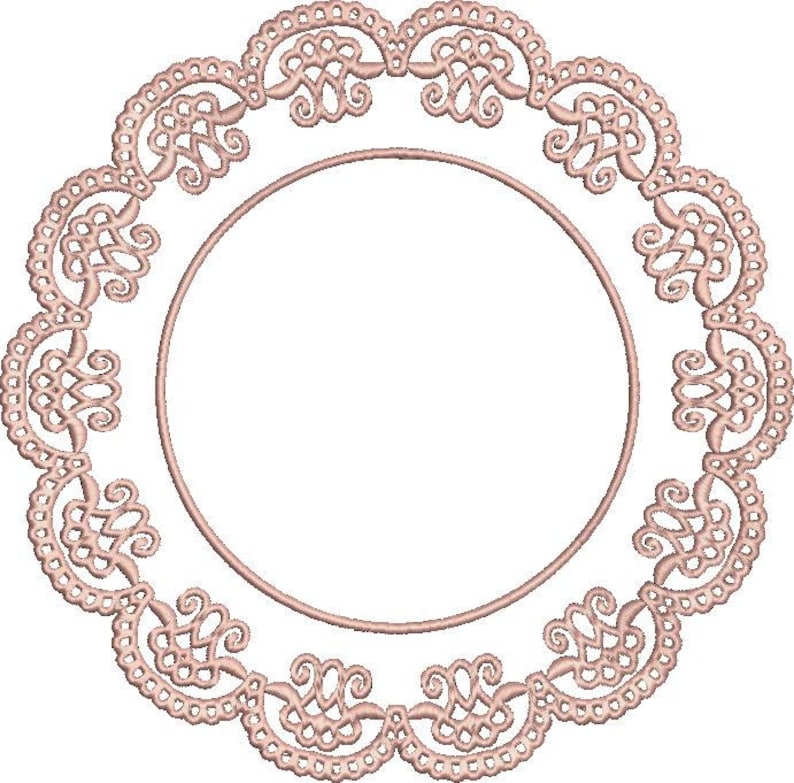 Round Lace Frame Embroidery Design File .vip .vp3 .hus .pes .pec .jef ...