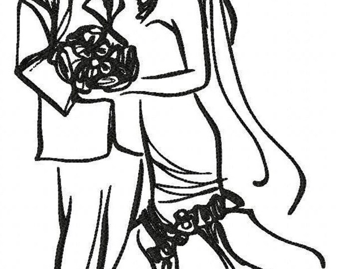 Bride and Groom Wedding Embroidery Design File Machine Embroidery ...