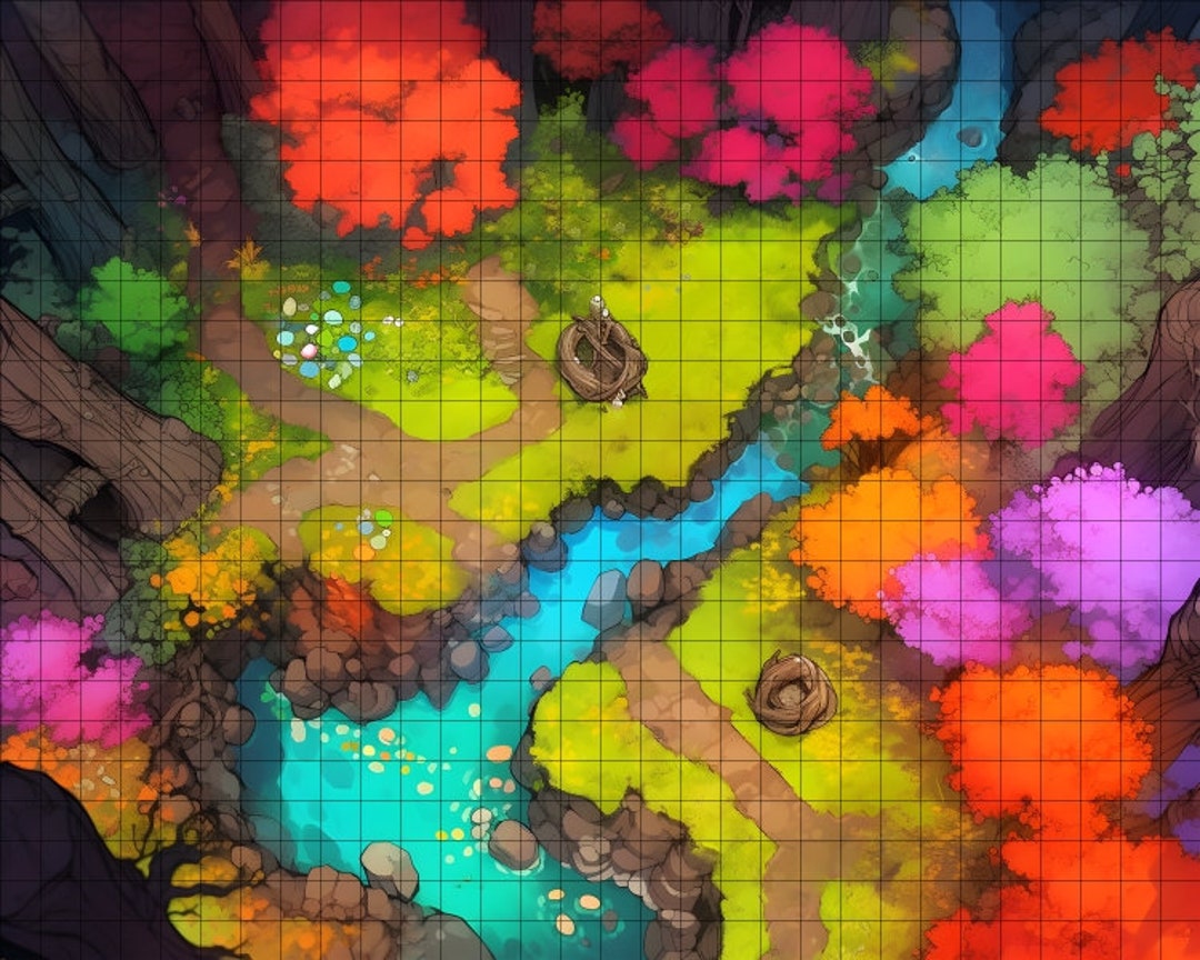 Digital Dnd Battle Map Feywild Art Print Dungeons and Dragons - Etsy UK