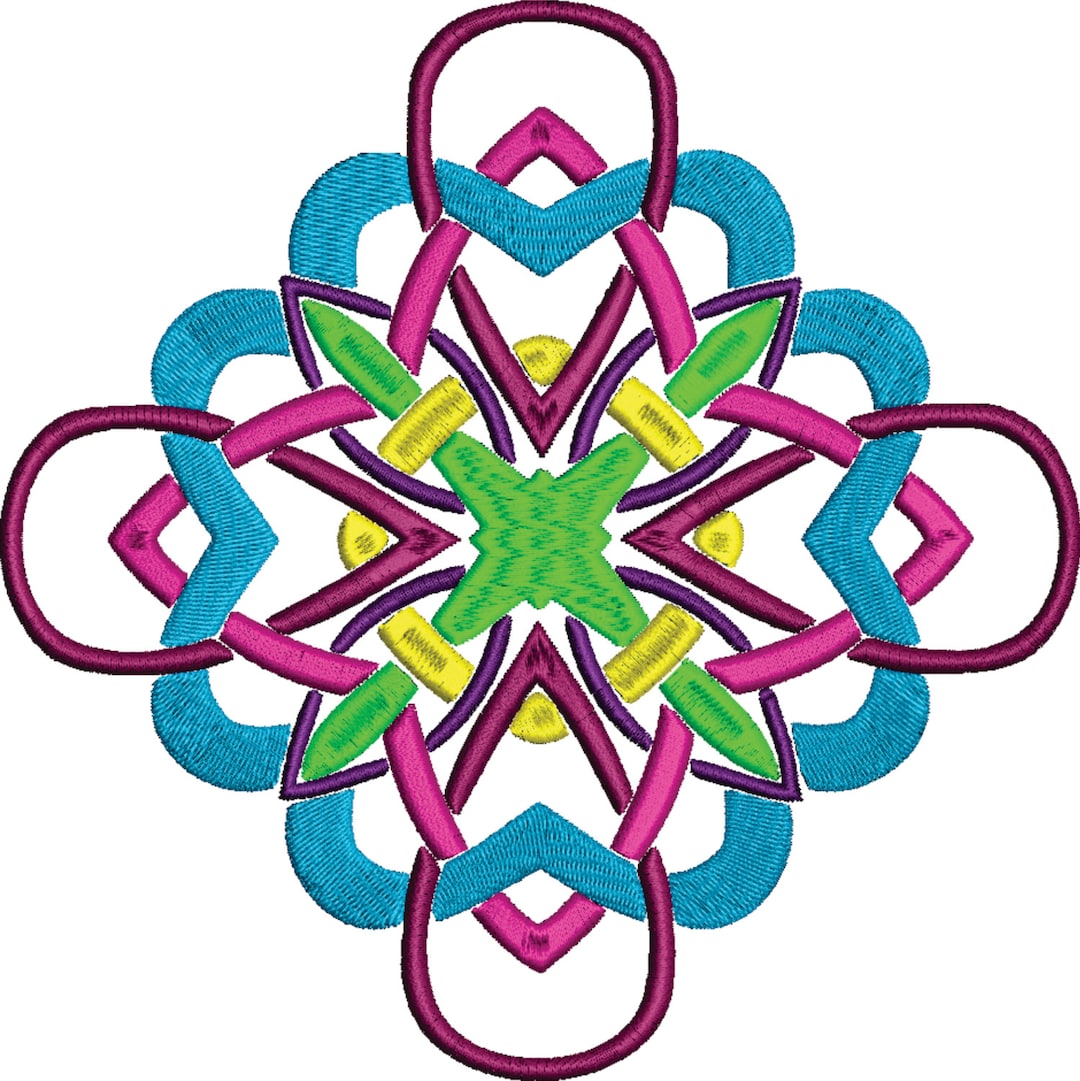 Abstract Flower Embroidery Design, Pattern File .vip .vp3 .jan .pec ...