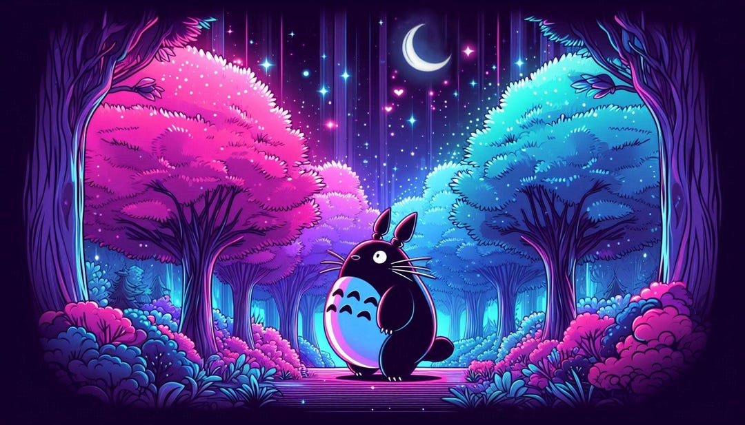 Fan Art Inspired by My Neighbor Anime Studio Ghibli Print Wall Art Home ...