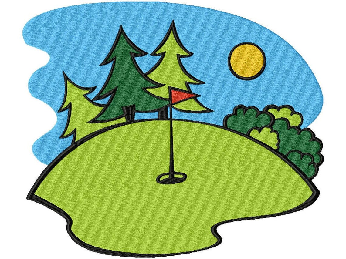 Golf Green Embroidery Design File .vip .vp3 .hus .pes .pec - Etsy