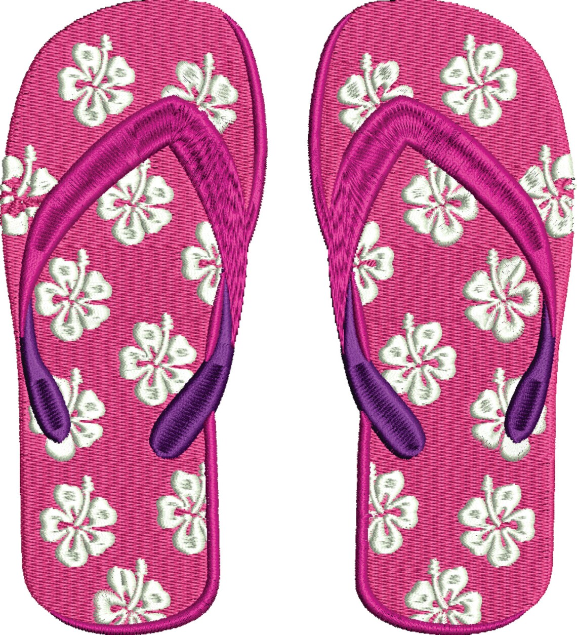 Hawaiian Flip Flops, Sandals Embroidery Design File, Pattern .vip .vp3 ...