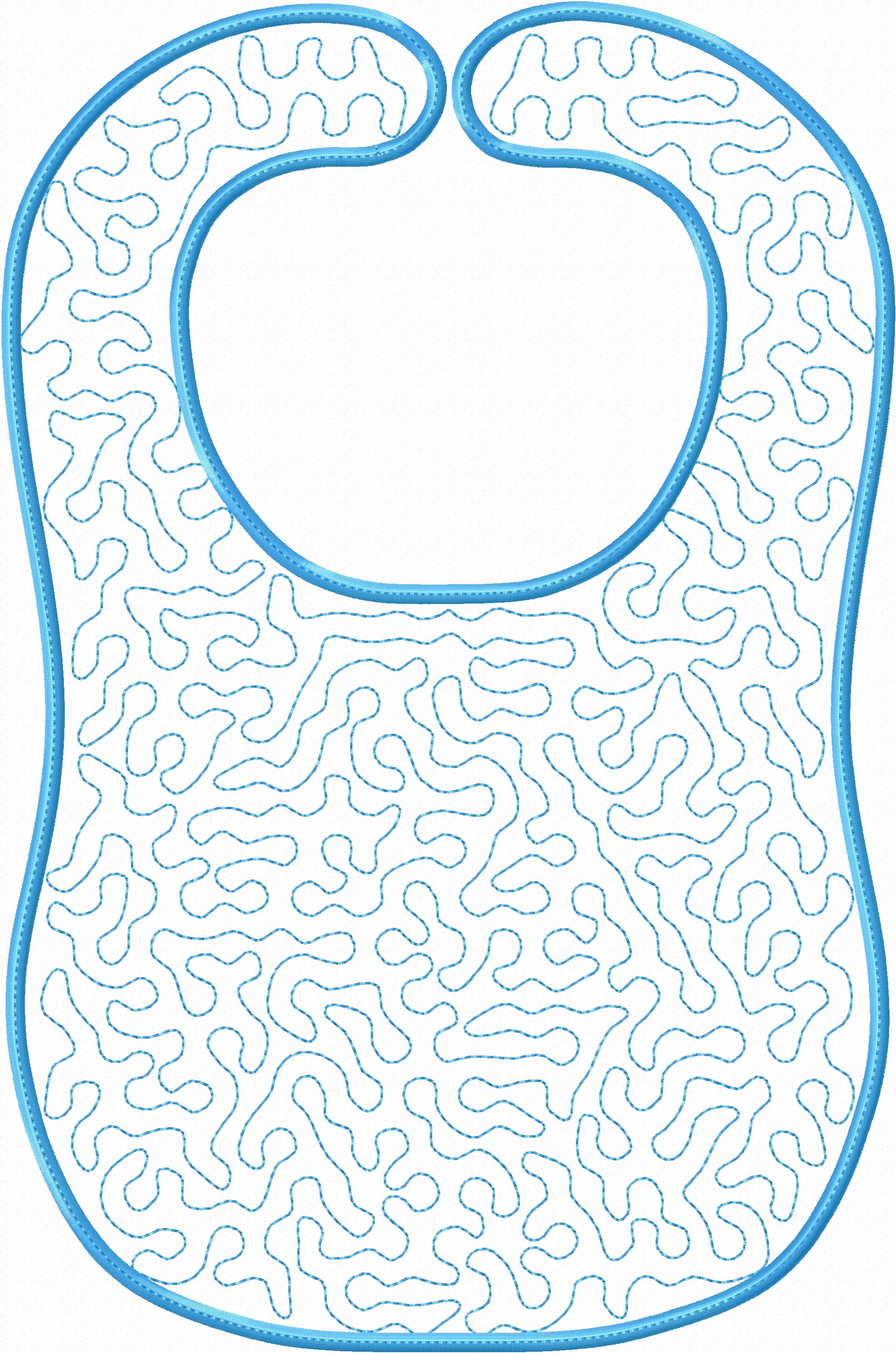 In the Hoop Baby Bib Stipple Embroidery Design File Pattern 3 - Etsy