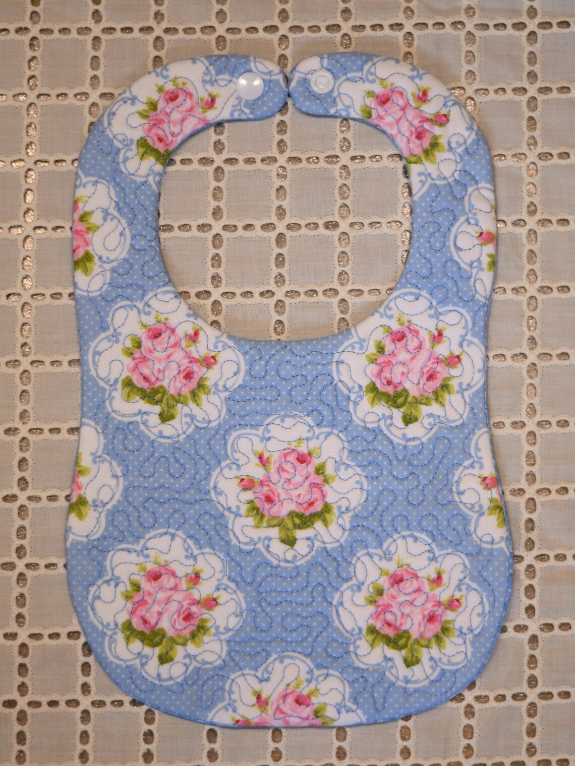 In the Hoop Baby Bib Stipple Embroidery Design File Pattern 3 | Etsy