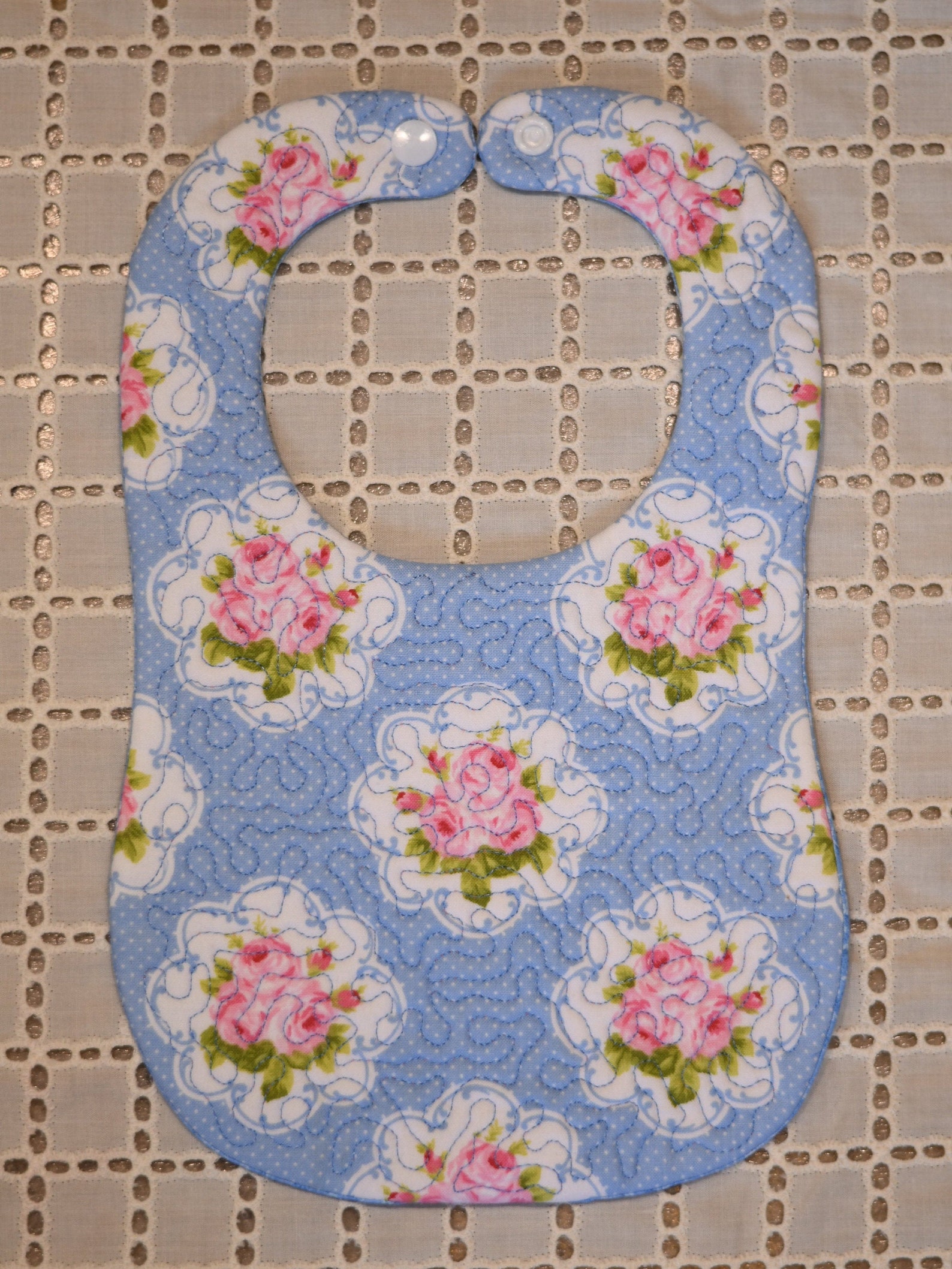 In the Hoop Baby Bib Stipple Embroidery Design File Pattern Machine ...