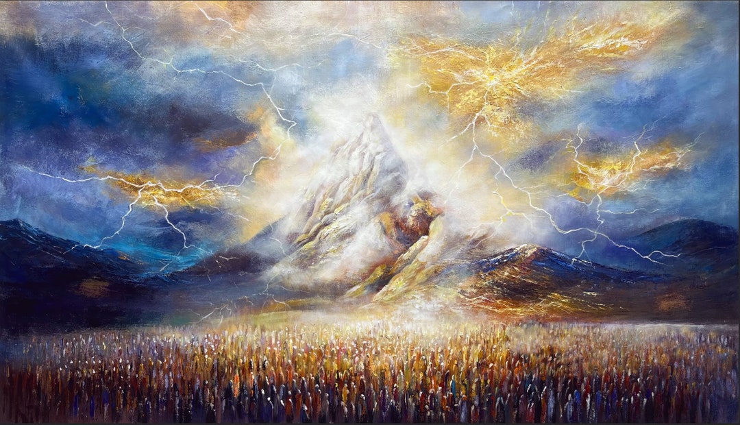 Har Sinai Contemporary Judaica Art PRINT on Canvas 120x80 Cm Signed by ...