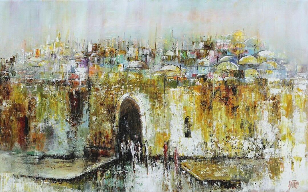 Jaffa Gate Contemporary Judaica Art PRINT on Canvas 120x80 Cm Signed by ...