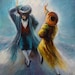 CHASSIDIC DANCE Judaica Contemporary Art PRINT on Canvas110x90cm Signed ...