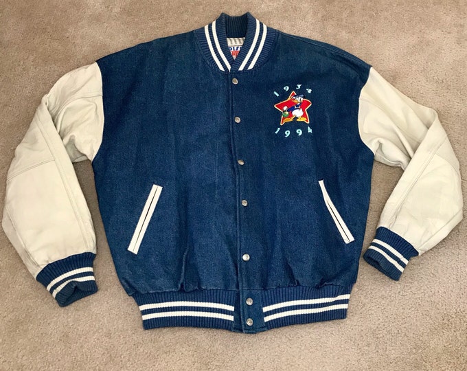 Vintage Disney Donald Duck Jacket Leather XL - Etsy