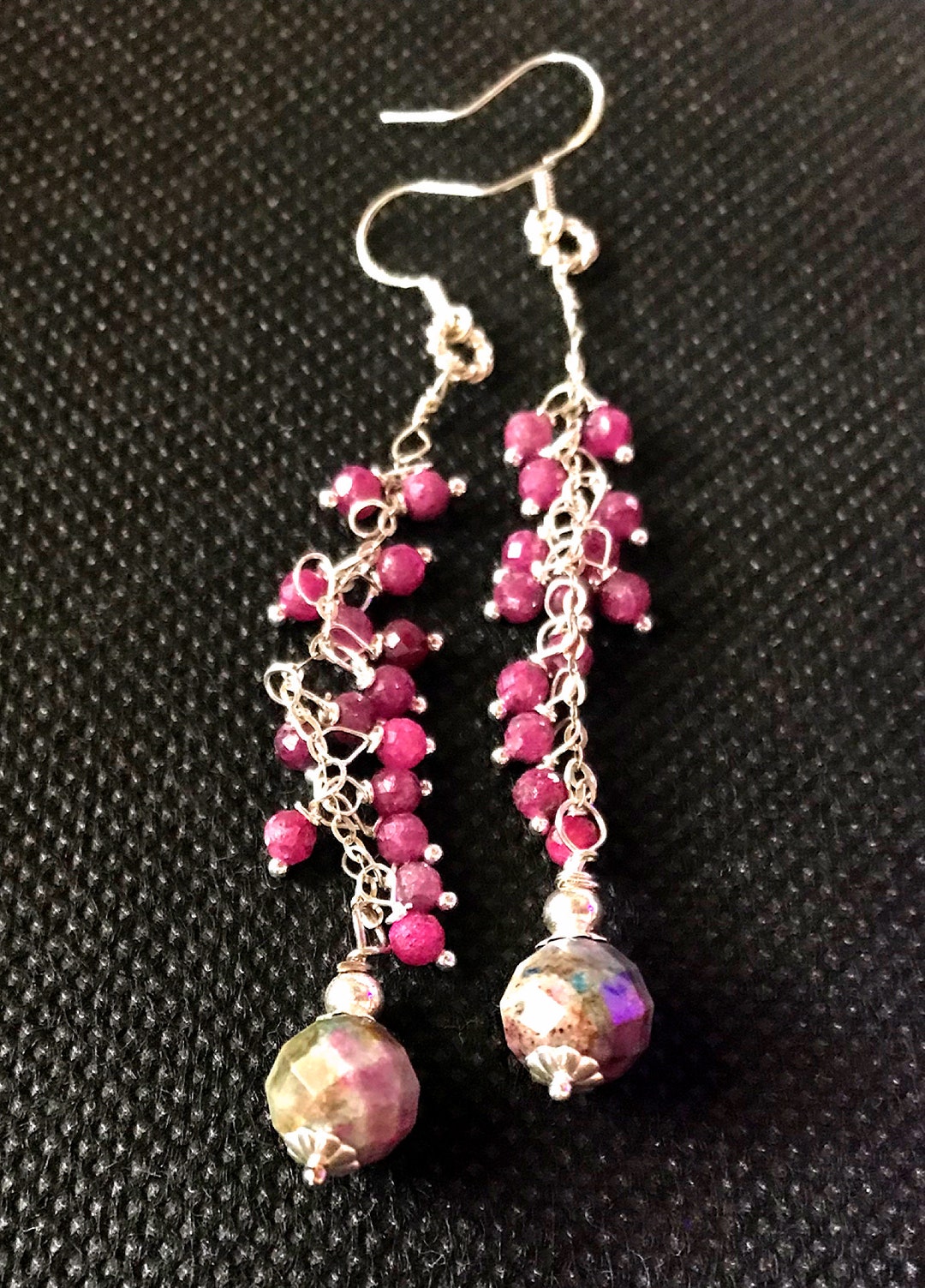 Sterling Ruby in Kyanite Ruby Long Dangle Aearrings - Etsy