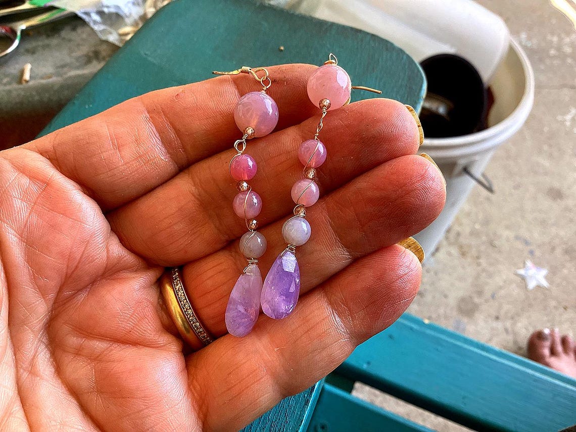 Gold Filled Scorolite Madagascar Ombre Quartz Earrings - Etsy