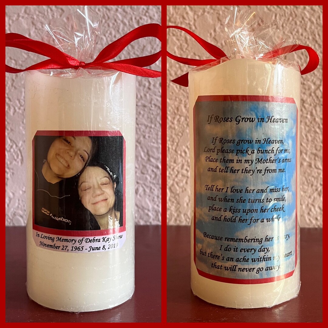Personalized Memorial Candle: Photo, Poem, Flameless With Timer - Etsy