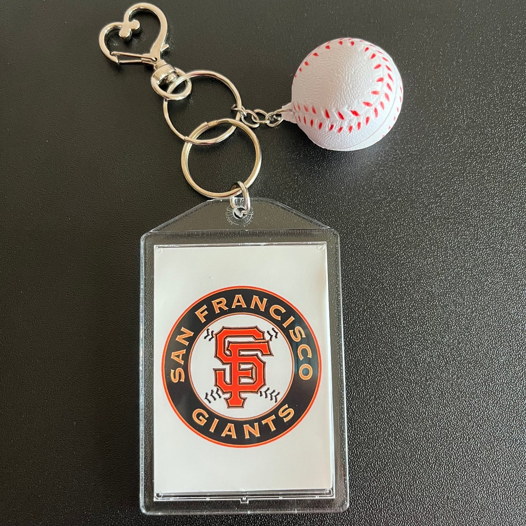 SF Giants Silver Keychain Personalized Double Sided Photo With Football ...